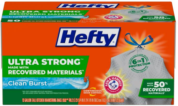 Hefty Ultra Strong Recovered Materials Trash Bags | Hefty